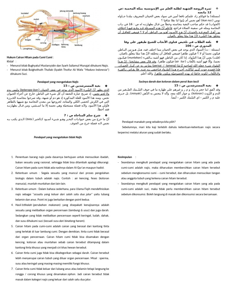 Hukum Cairan Hitam Pada Cumi Cumi | PDF