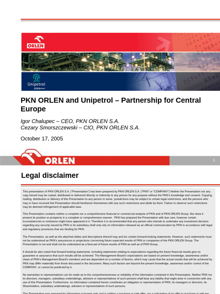 Presentation PKN ORLEN ENG | PDF