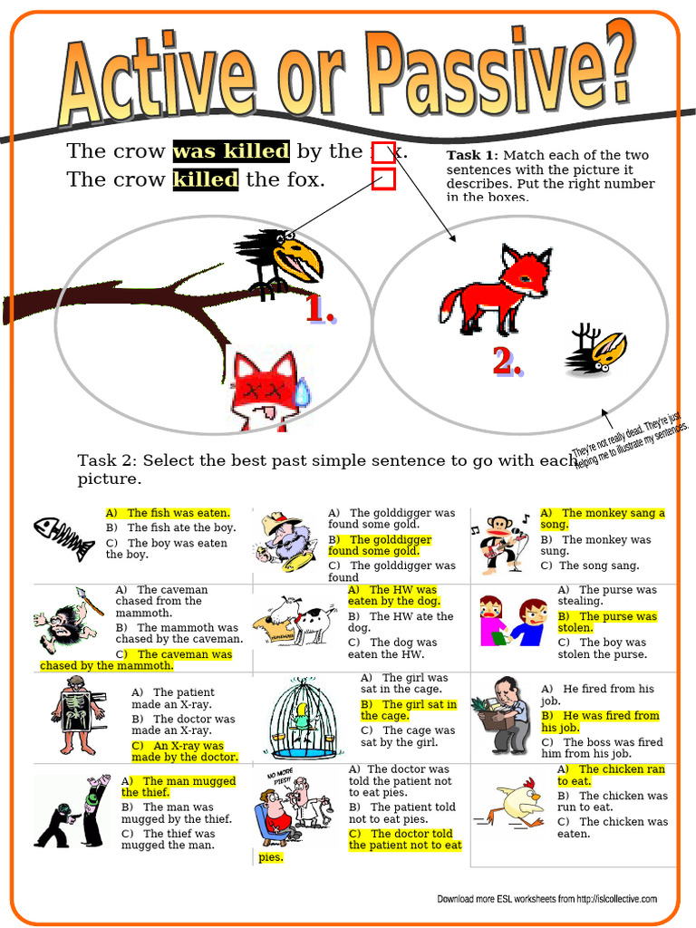 ACTIVE OR PASSIVE FITXA WITH PICTURES A2+ CV | PDF