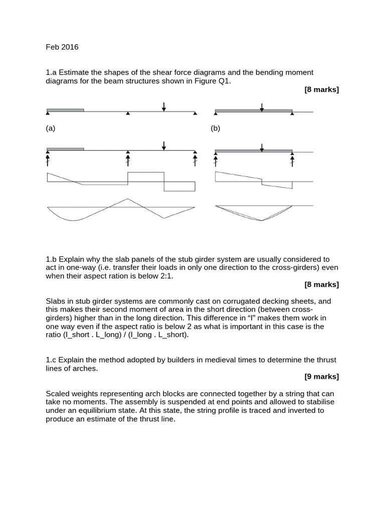 CIVE405 - February Exam - 2016 Solutions | PDF