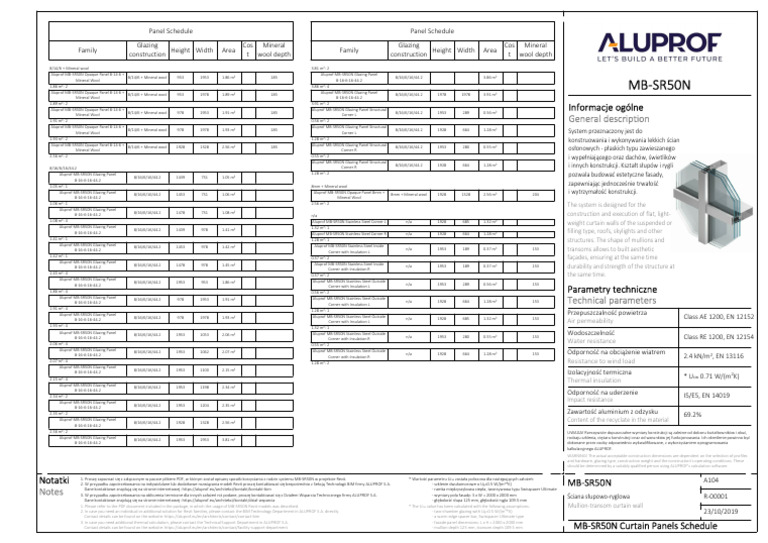 Aluprof MB-SR50N E Alu Curtain-Panels-Schedule ENG R-00001 | PDF ...