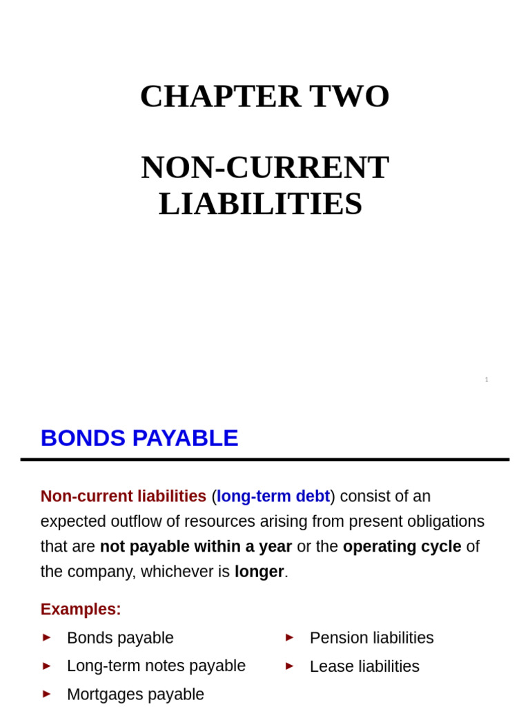 ch2 Non-Current Liabilities | PDF