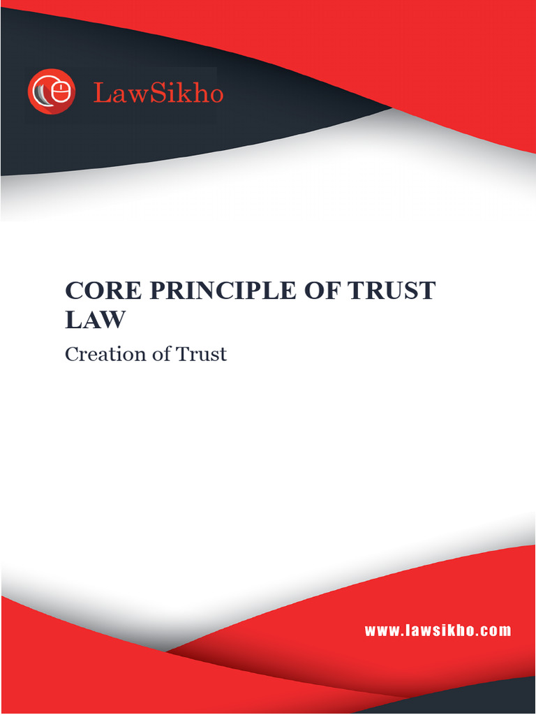 Chapter On Creation of Trust (Subject - Core Principles of Trust Laws ...