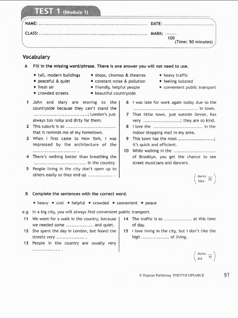 Access 3 Module 1 Test Form 6 | PDF