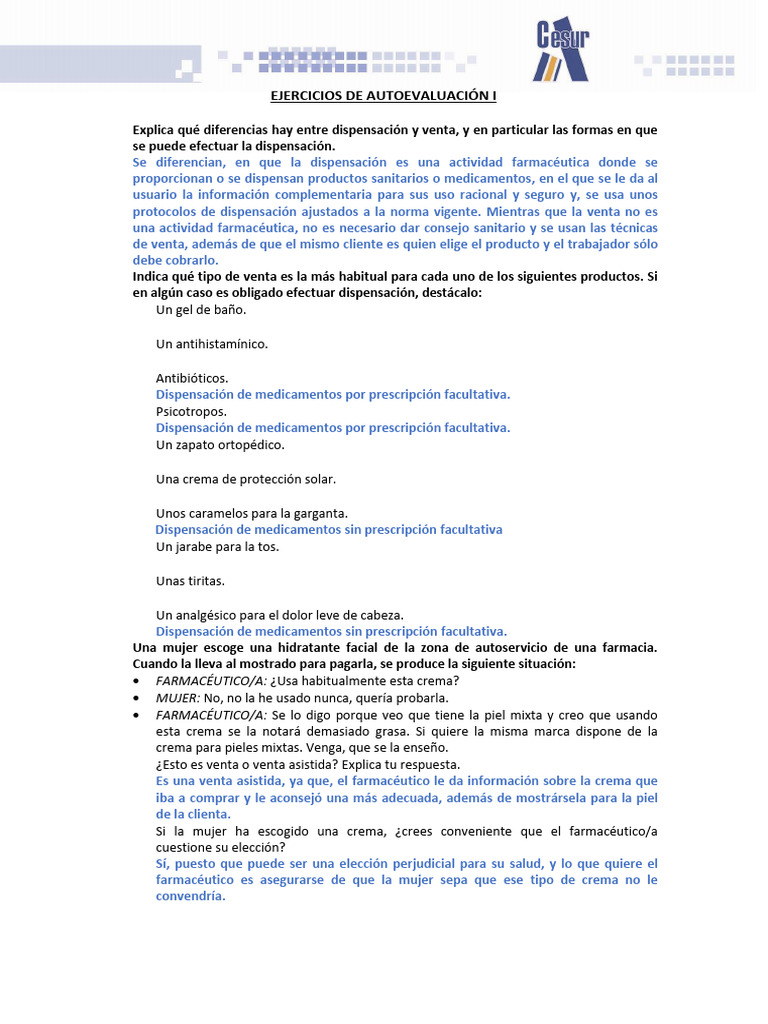 Ejercicios de autoevaluación II | PDF