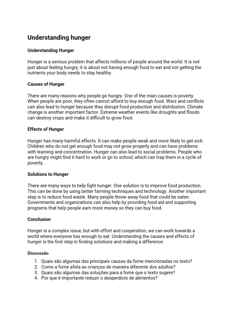 8A Understanding Hunger | PDF