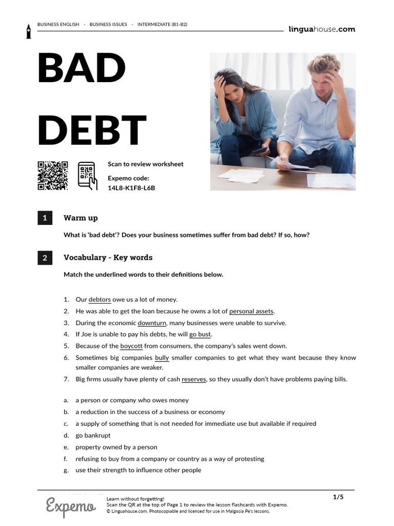 Bad Debt British English Student Ver2 BW | PDF