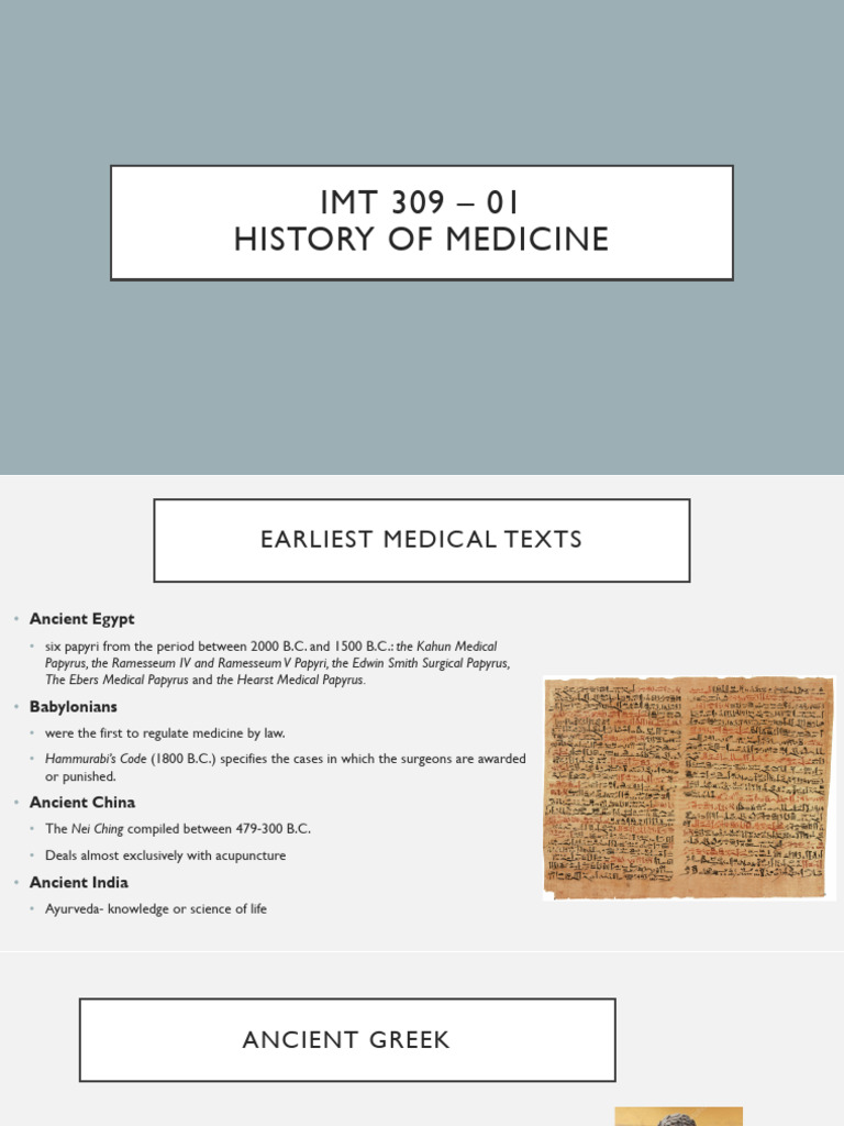 History of Medicine I | PDF