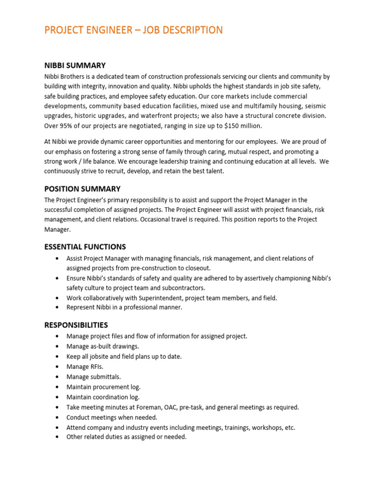 Project Engineer | PDF