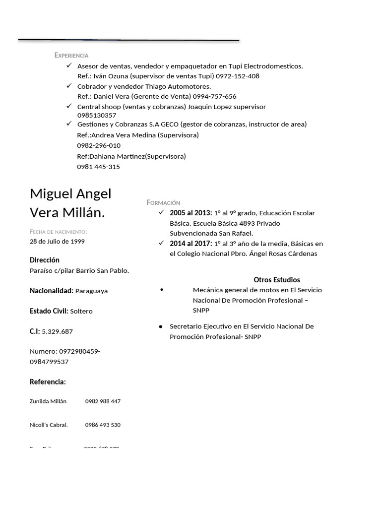 CV Angel Vera Actulizado.1 | PDF