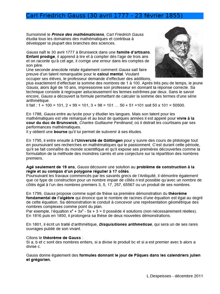 3 Gauss | PDF