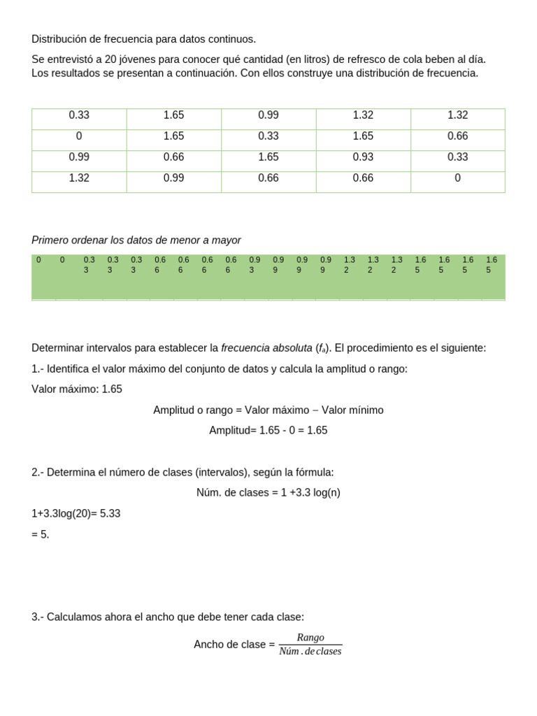 Distribución de Frecuencia para Datos Continuos | PDF