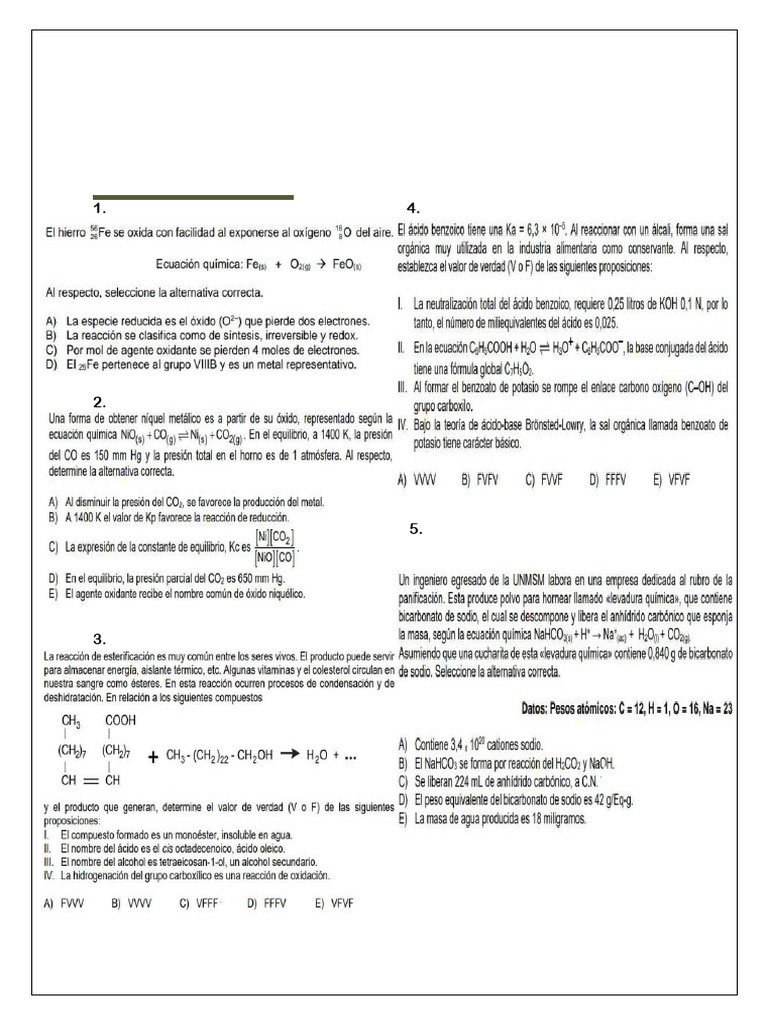 Quimica 1 | PDF