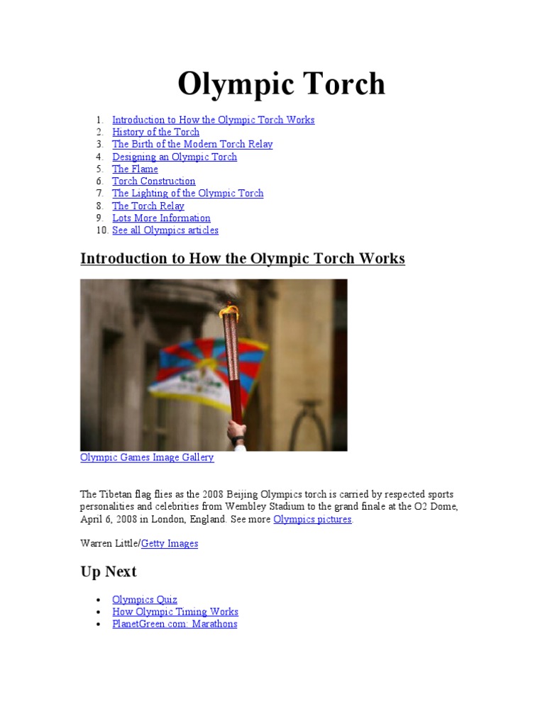 Olympic Torch | PDF | Olympic Games | Summer Olympics