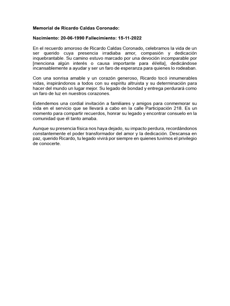 Memorial Simple | PDF