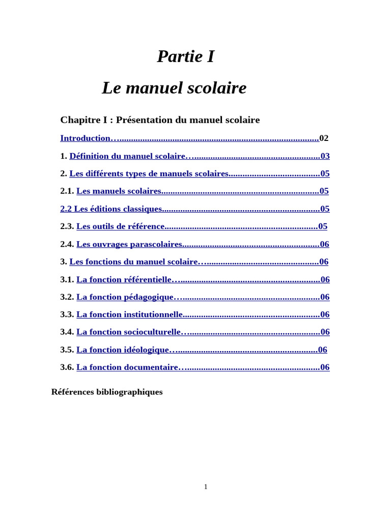Chapitre I Manuel Scolaire | PDF