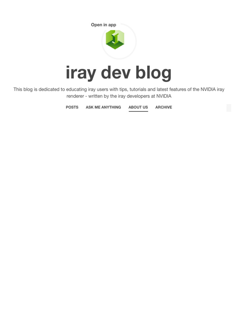 Iray Dev Blog - About Us | PDF