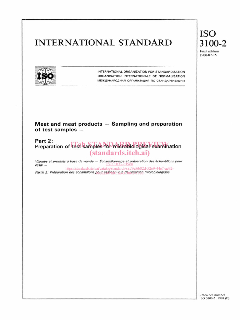 Iso-3100-2-1988 Preparation | PDF