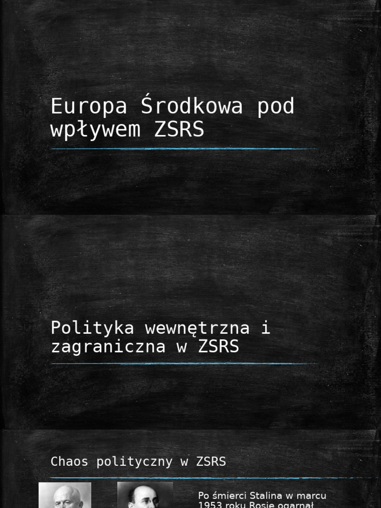 Europa Środkowa Pod Wpływem ZSRS | PDF