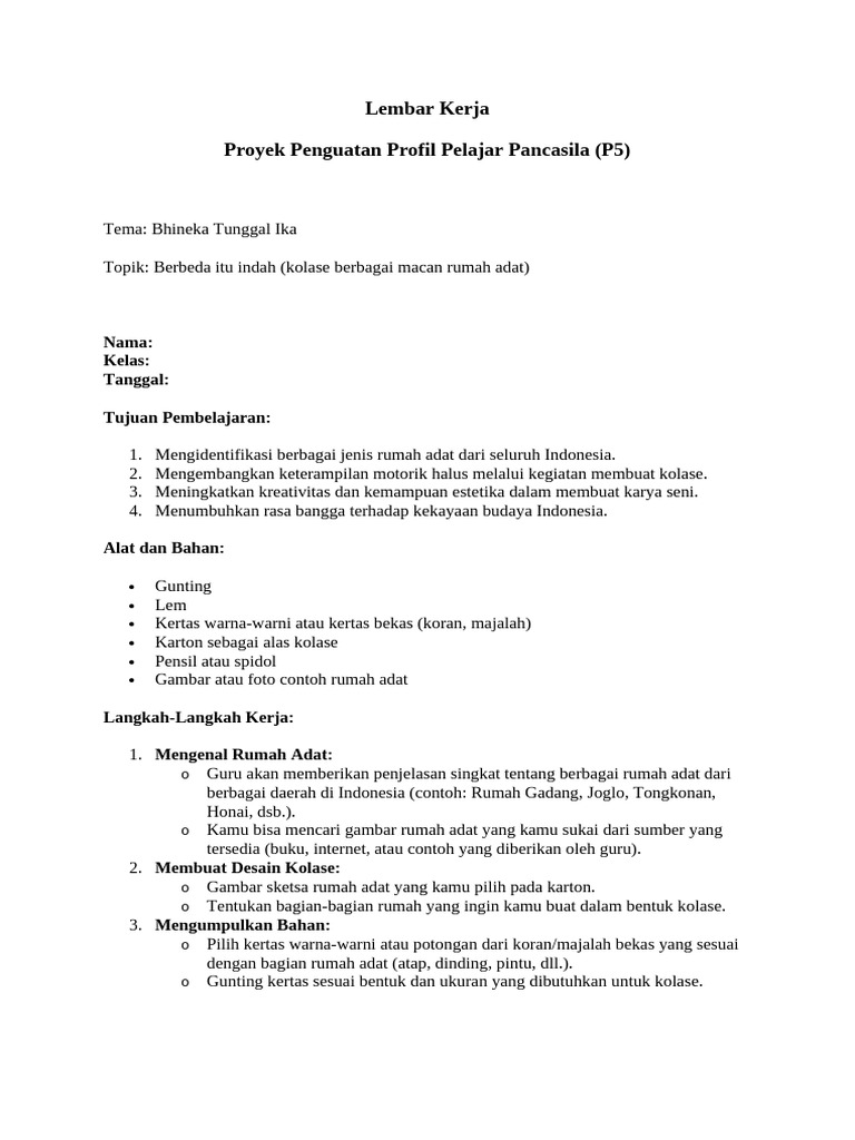 Lembar Kerja p5 | PDF