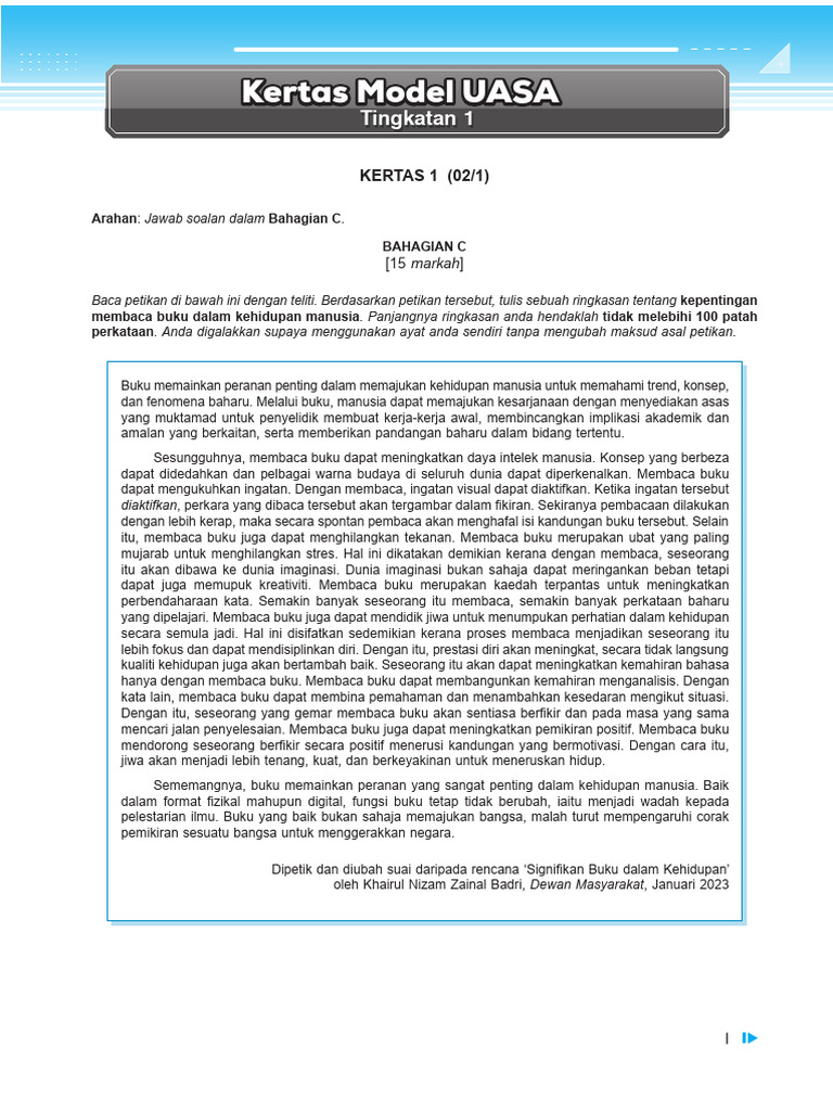 BM Tingkatan 1 | PDF