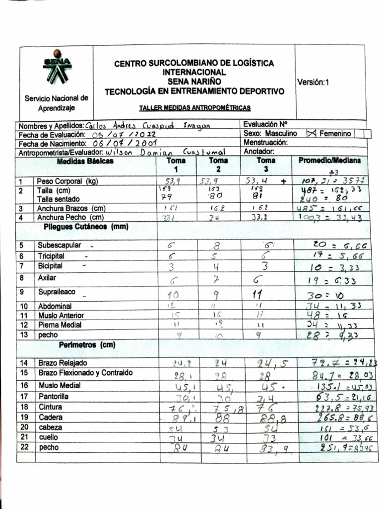 Medidas Antropométricas | PDF
