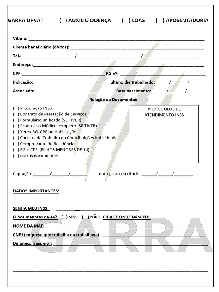 Capa de Processo Inss | PDF