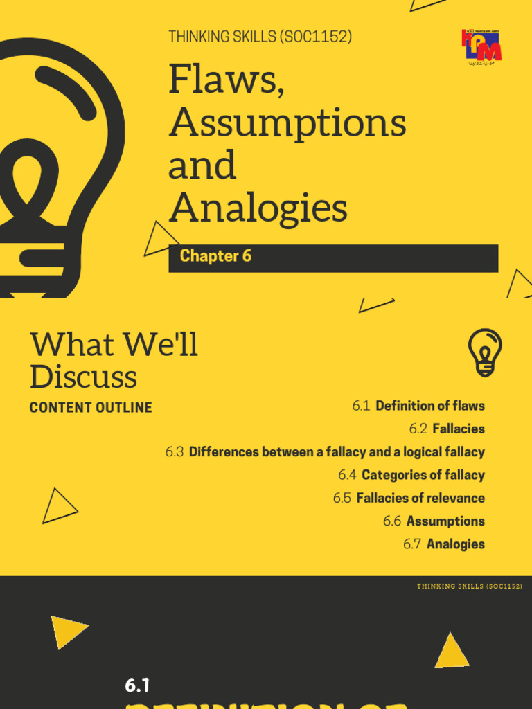 Chapter 6 (PDF) - Flaws, Assumptions and Analogies | PDF
