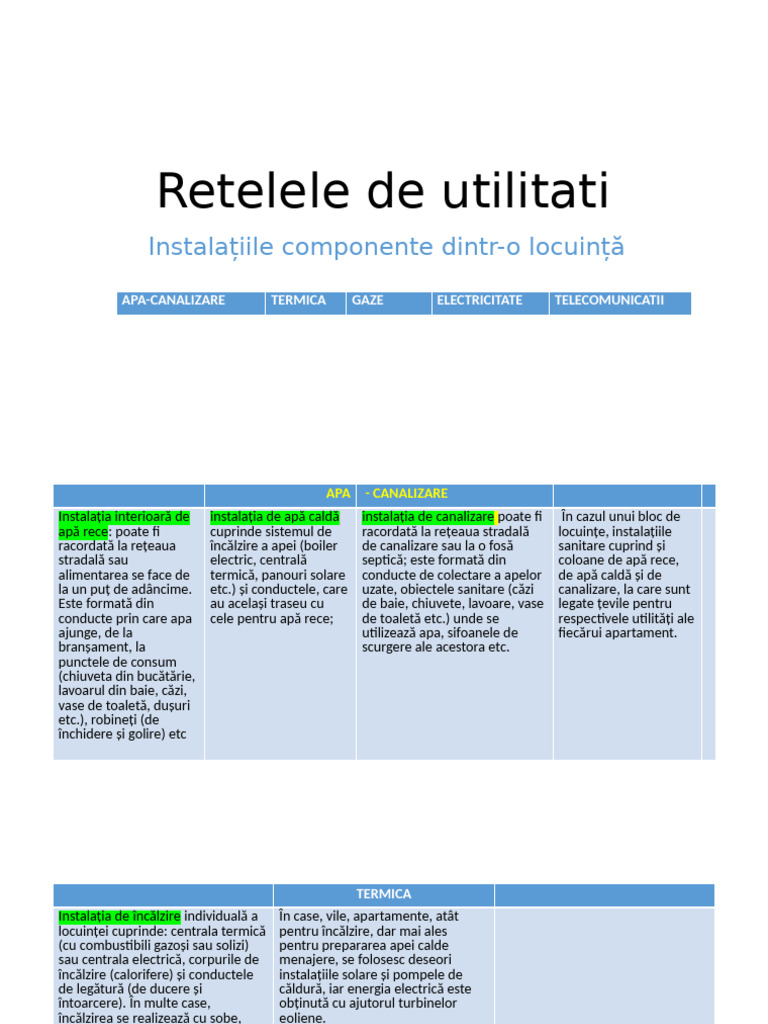Retelele de Utilitati | PDF