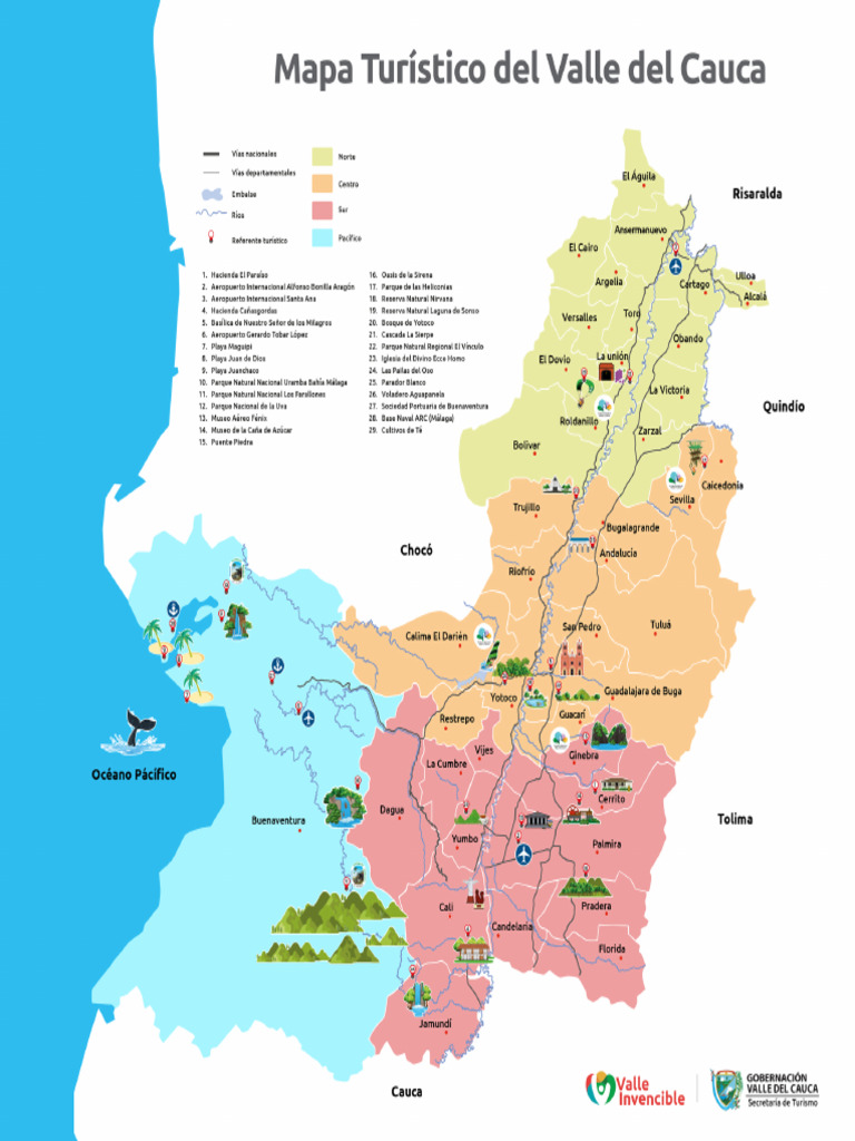 Mapa Turistico Valle Del Cauca | PDF