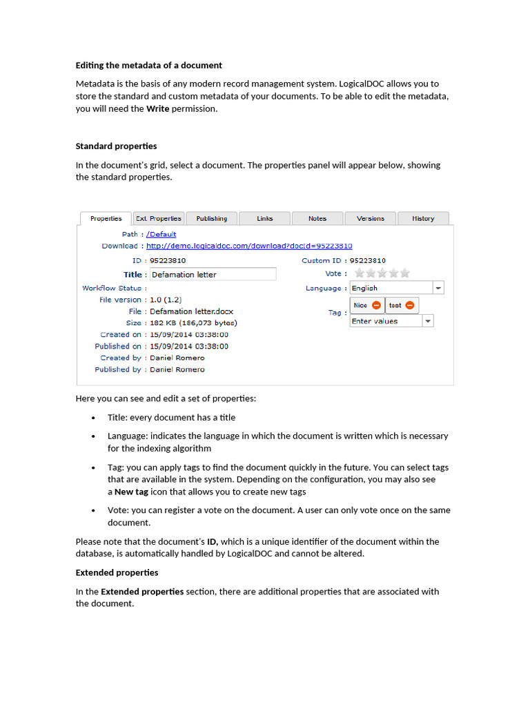 Editing The Metadata of A Document | PDF | Computers