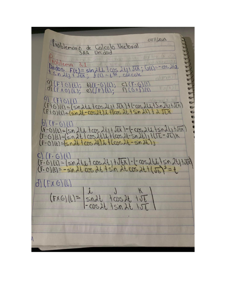 Problemario de Calculo Vectorial 3ra Unidad | PDF