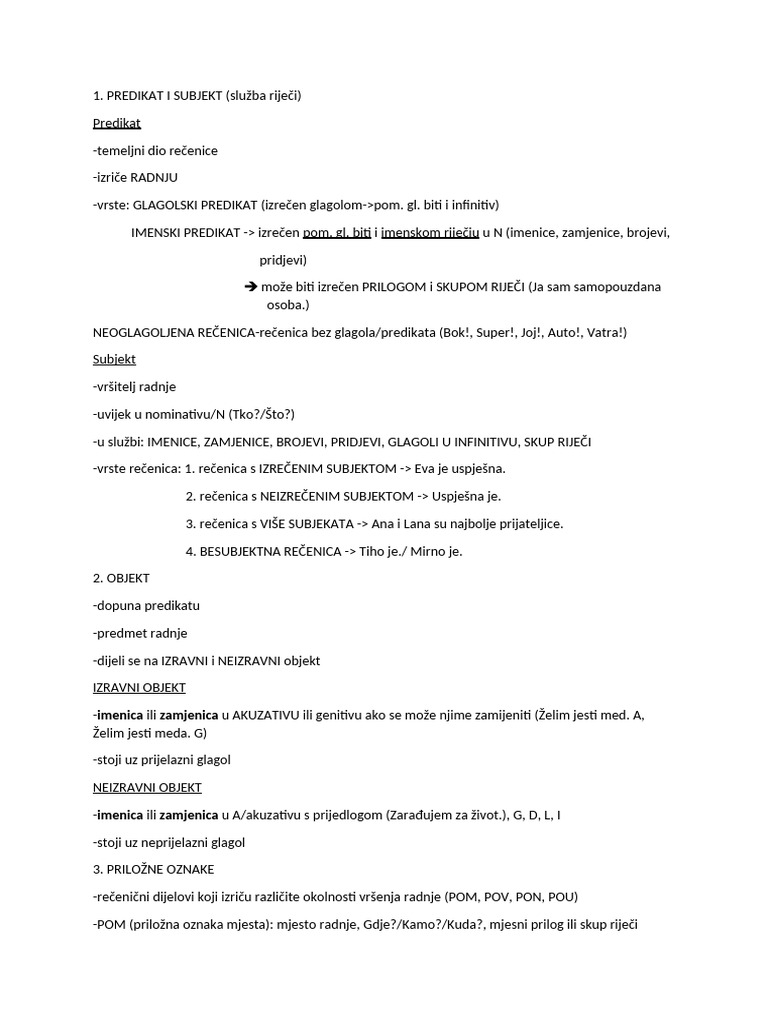 Rečenični Dijelovi | PDF