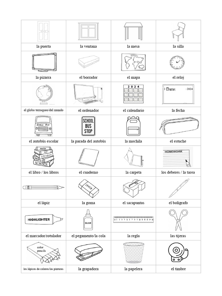 Spanish School Vocab | PDF | Art