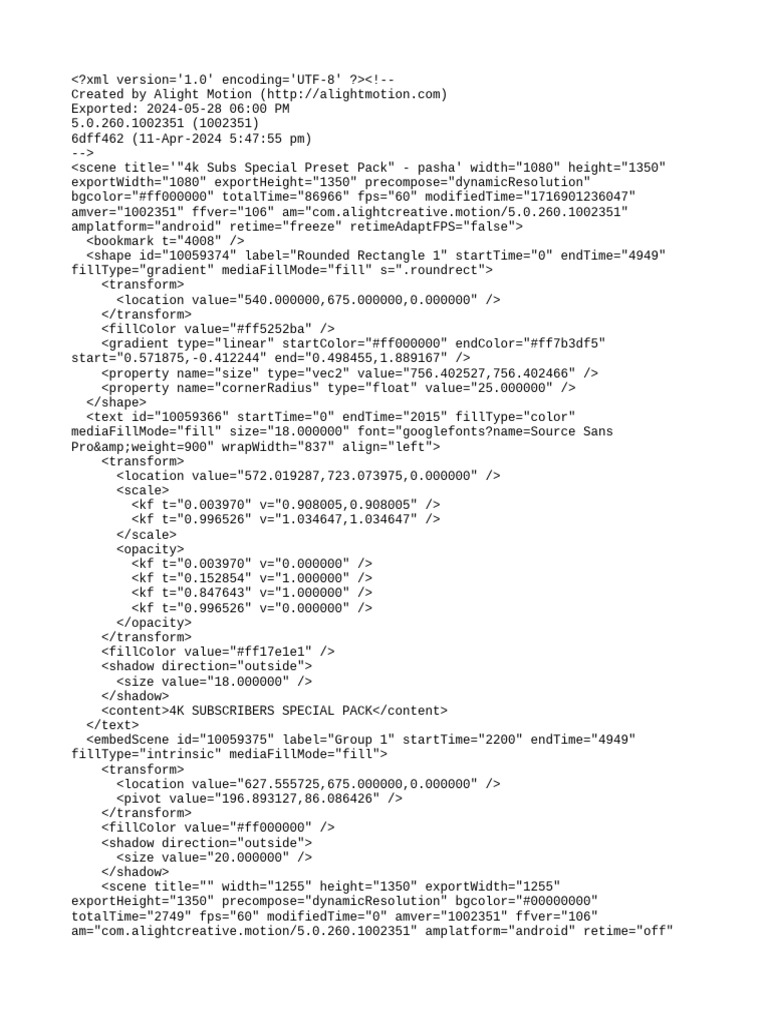 4k Subs Special Preset Pack - Pasha | PDF