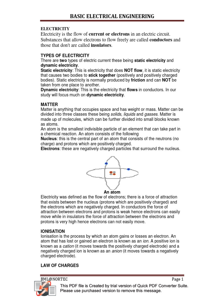 Basic Electrical Engineering Theory Book 1 | PDF