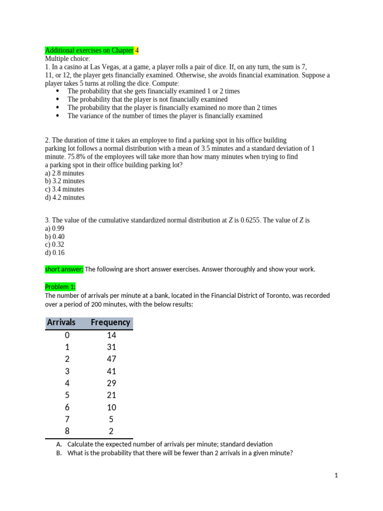 chapter 5 ex part II class | PDF