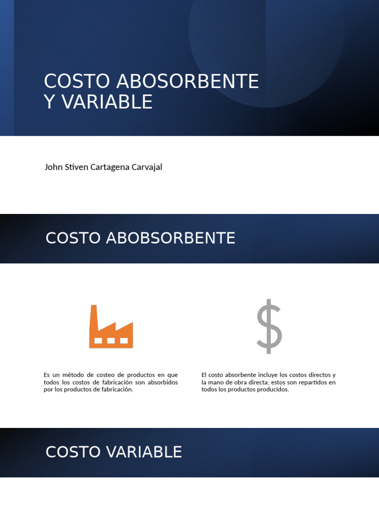 Costo Abosorbente y Variable | PDF