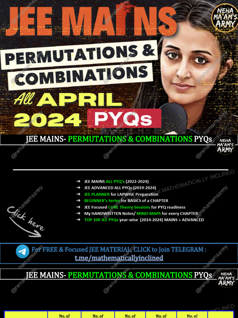 P & C JEE Apr 2024 ALL PYQs Handwritten Solutions | PDF