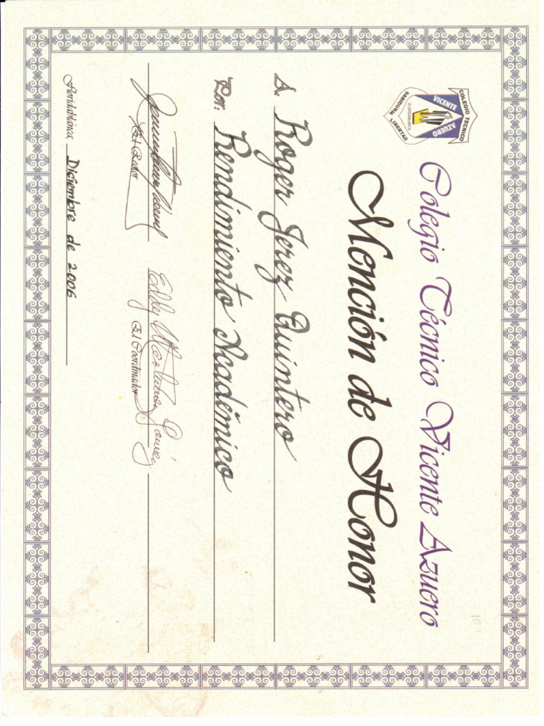 Certificados Rogert TÉCNICO | PDF