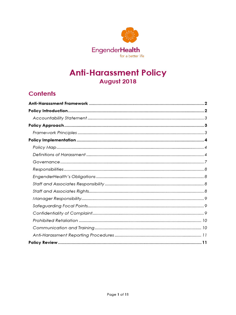 Anti Harassment Policy | PDF