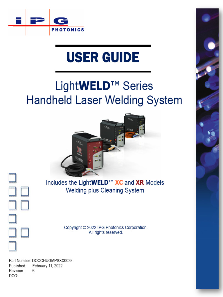LightWeld 1500XR User's Manual | PDF | Personal Protective Equipment | Laser