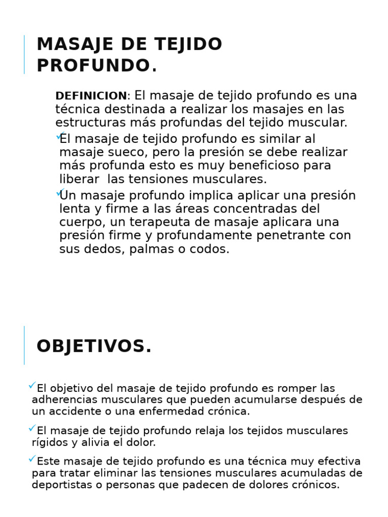 Masaje Tejido Profundo. | PDF