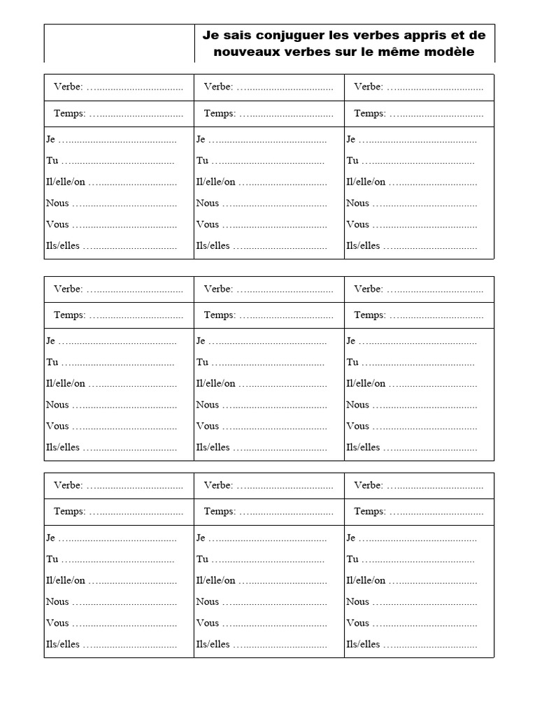 Fiche Conjugaison | PDF