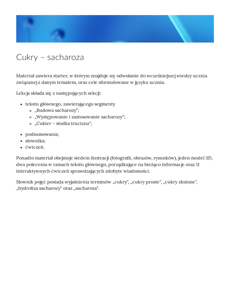 Cukry - Sacharoza | PDF