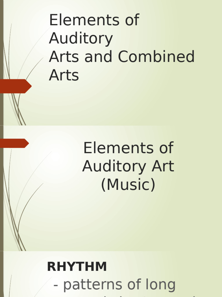 Elements of Auditory Arts | PDF