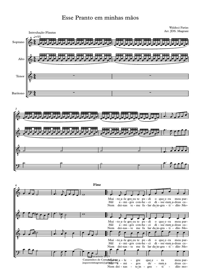 Esse Pranto em Minhas Mãos - Partitura Completa | PDF