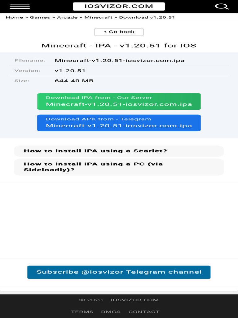 Download Minecraft IPA v1.20.51 Original | PDF