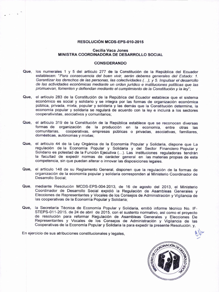 Resolucion Mcds-Eps-010-2015 | PDF