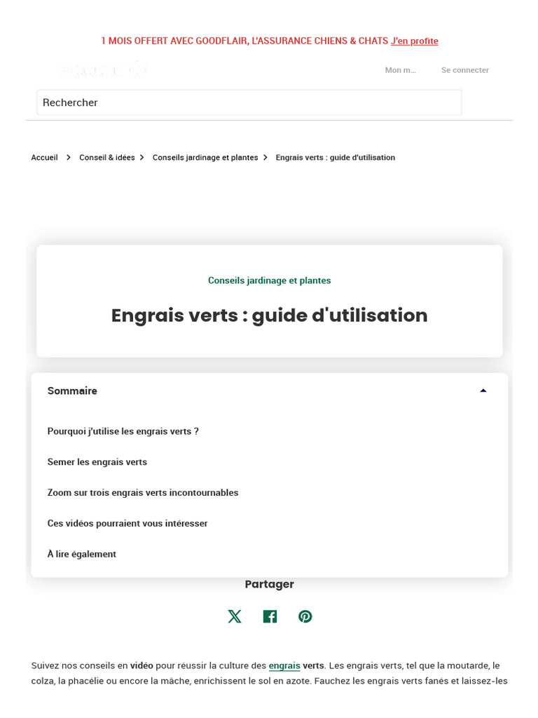 Engrais Verts - Guide D'utilisation - Gamm Vert | PDF